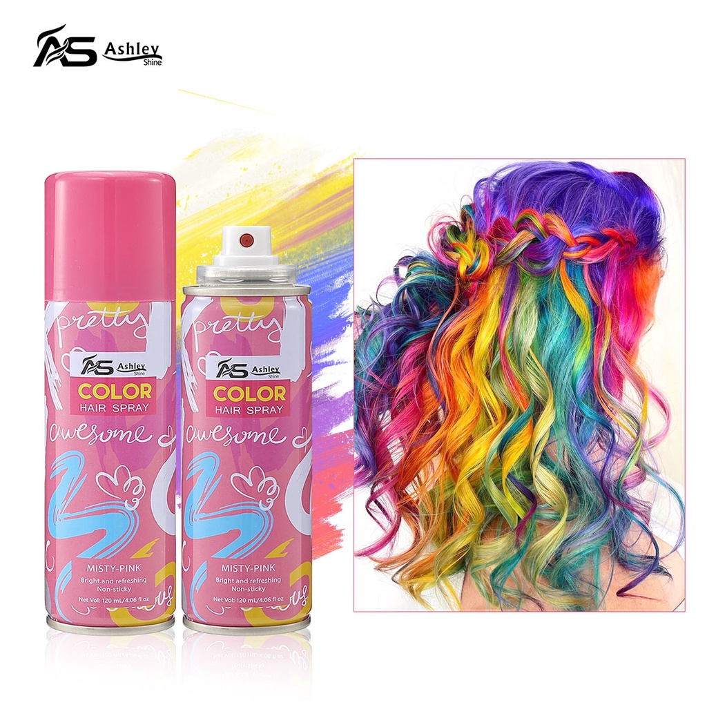 Ashley Shine Temporary Hair Color 120ml Hair Spray Paint Washable ...