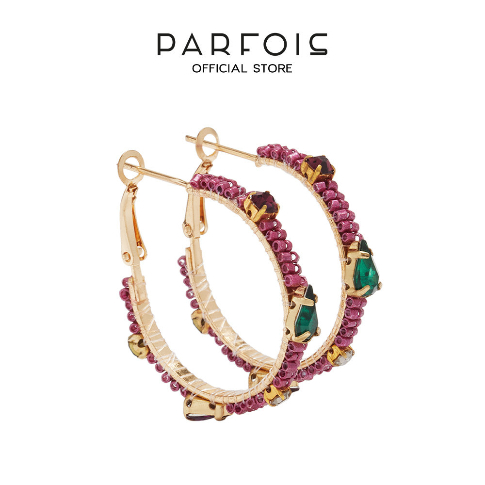 PARFOIS Small hoop earrings with crystals for Women's | Shopee Philippines