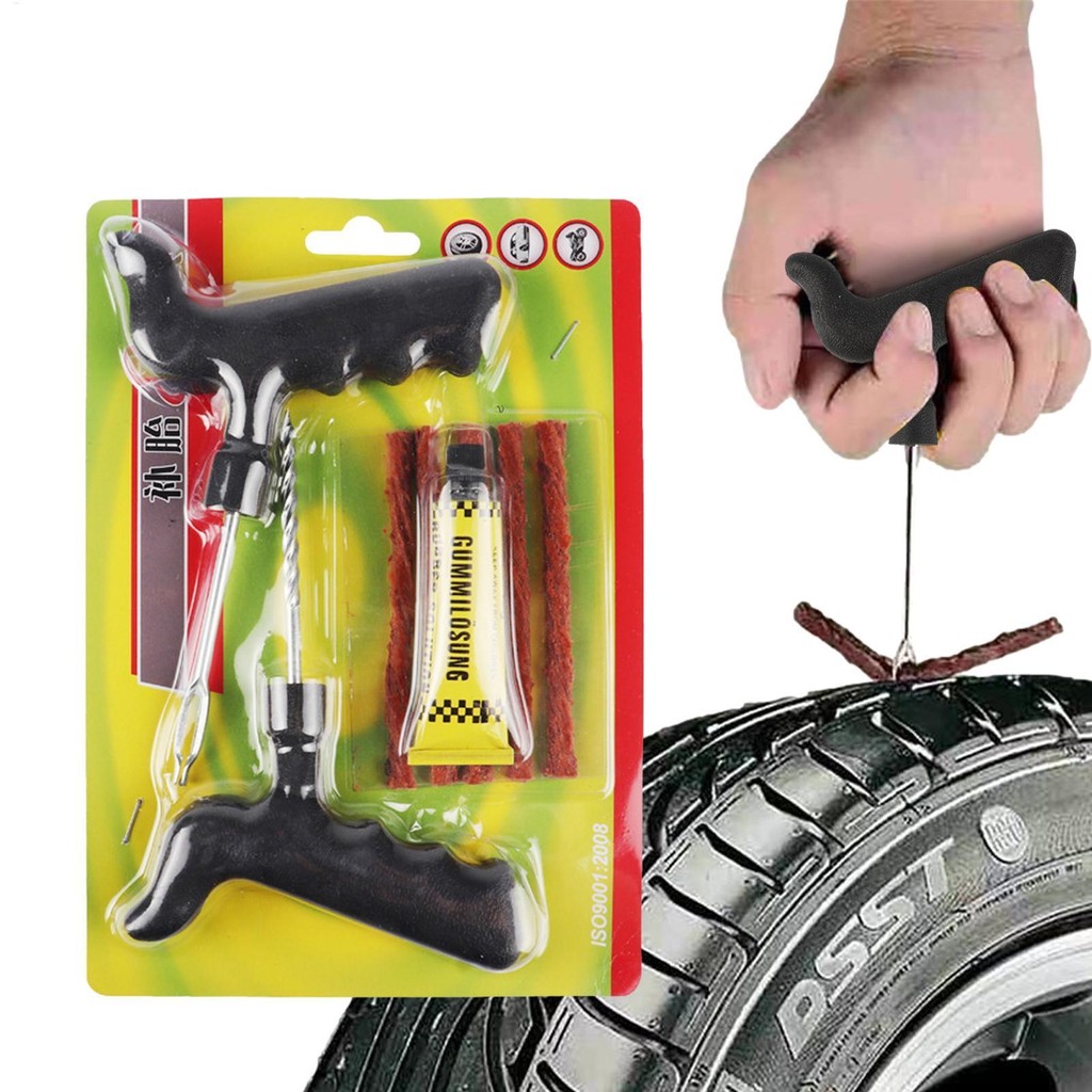 Flat Tire Repair Kit Tire Repair Kit with Plugs Tire Patch Kit for ...