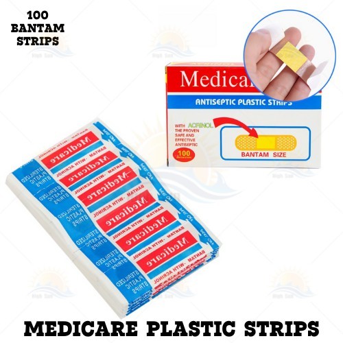 100 Pcs Medical Plaster Strips Adhesive Antiseptic Bandage Band Aid ...