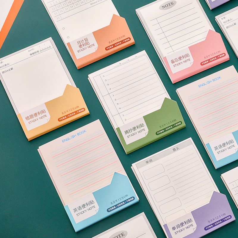 50 Pcs Lined Sticky Notes Self-Stick To-do Lists Notes Checklists Memo ...