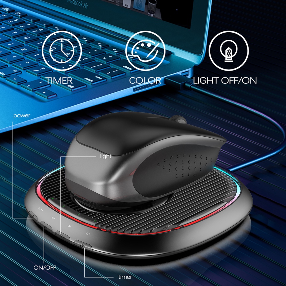Adjustable Mouse Mover RGB Lights with Timer Mouse Jiggler Computer ...