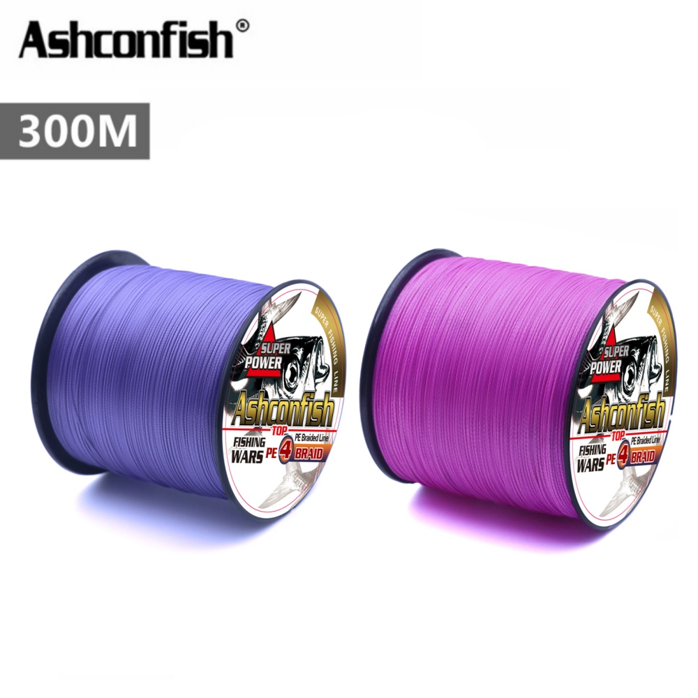 Ashconfish 4 Strands 300M Braided Fishing Line PE Line X4 Color Purple ...