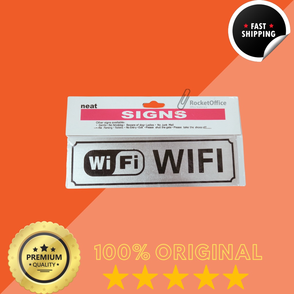 WIFI SIGN - Aluminum Metal Plate w/ Adhesive Sticker Signage | Shopee ...