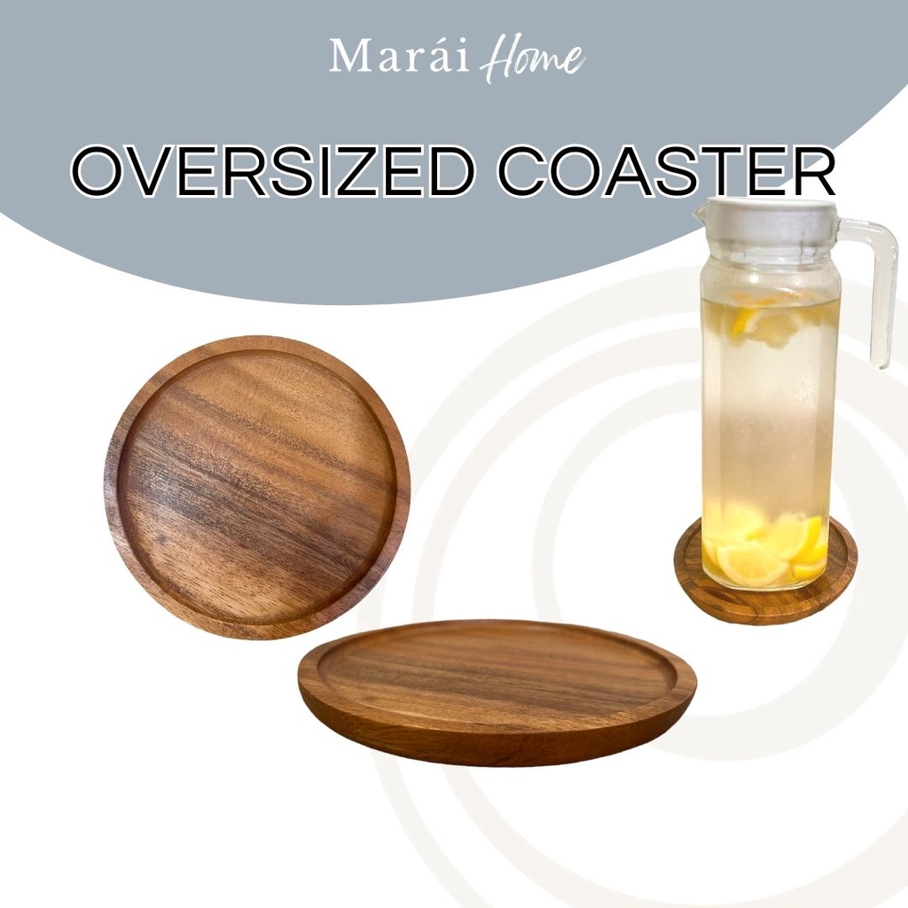 Marai Home Big Oversized Wooden Coaster 5 inches for pitcher | Shopee ...
