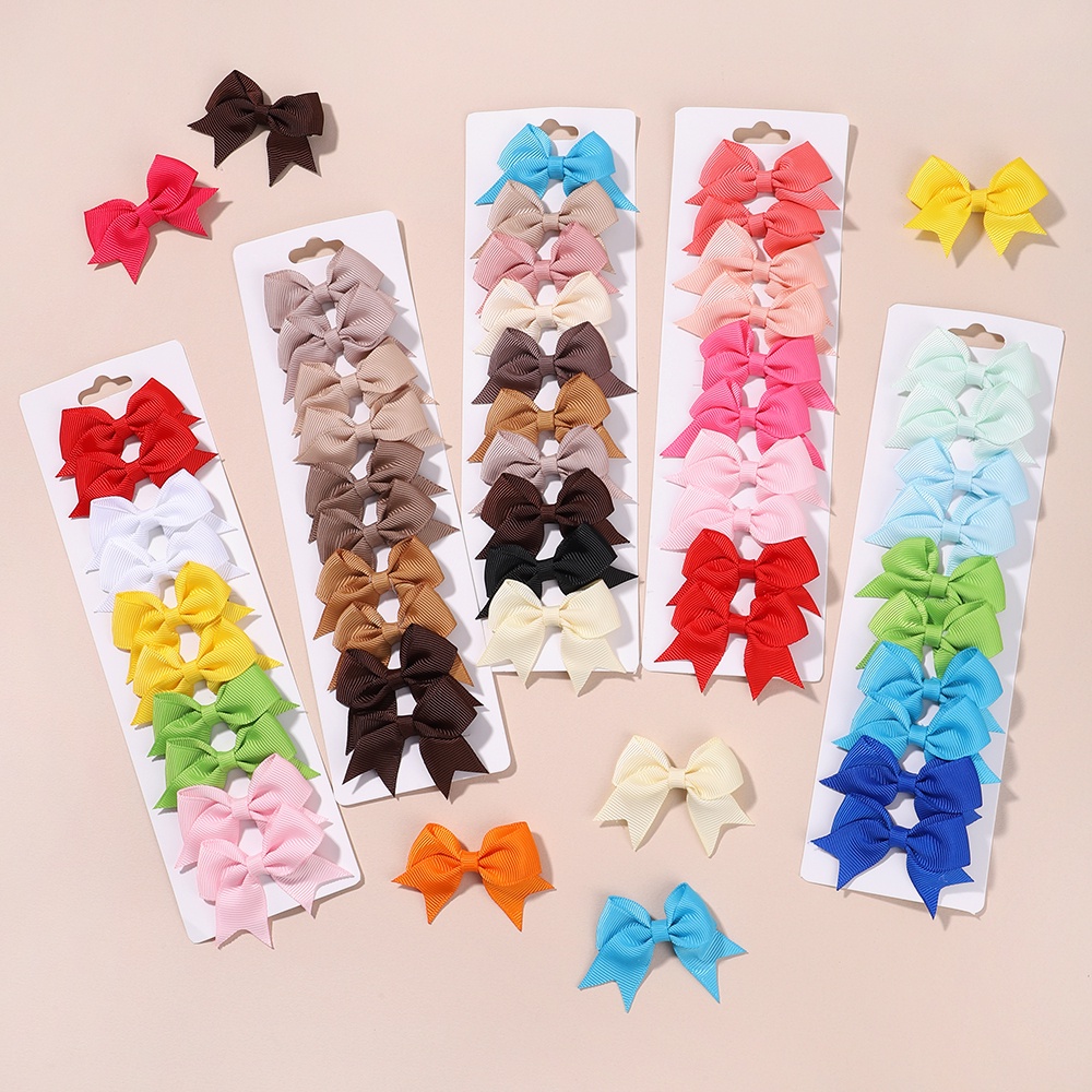 10Pcs/Set Kawaii Mini Lovely Ribbon Hair Clips for Baby Girls Handmade ...