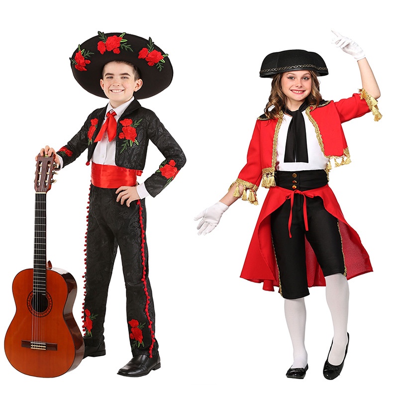 Kids Mexican Traditional Cosplay Costume Carnival Party National ...