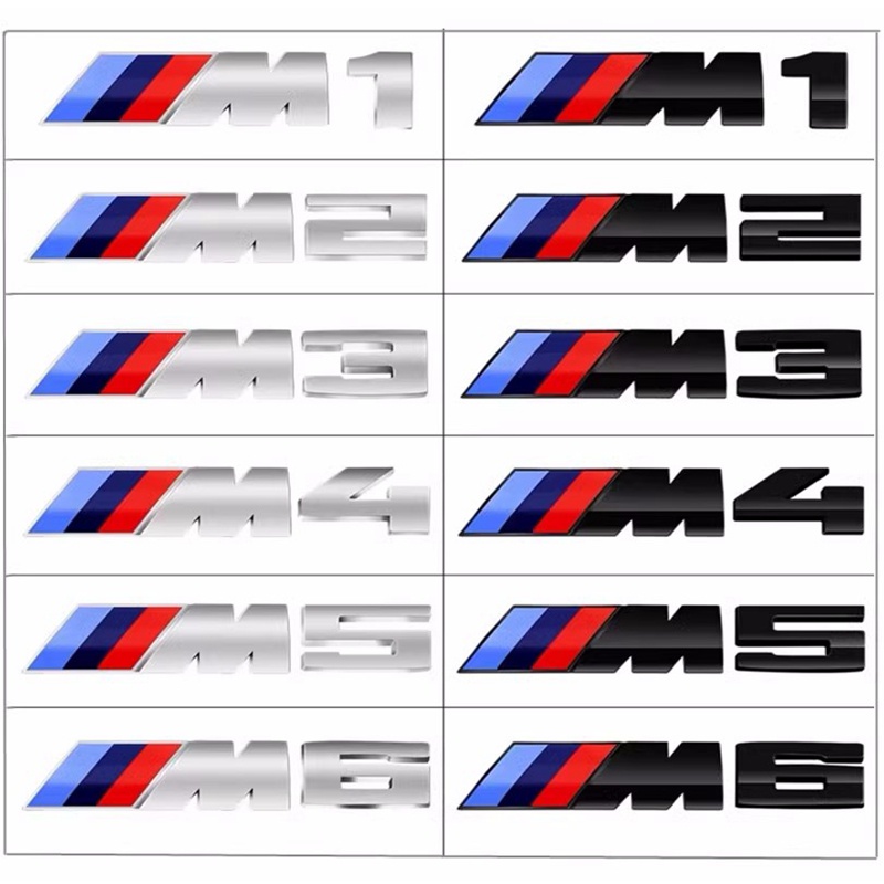 For BMW M1 M2 M3 M4 M5 M6 M7 M8 logo Rear trunk emblem Car side sticker ...