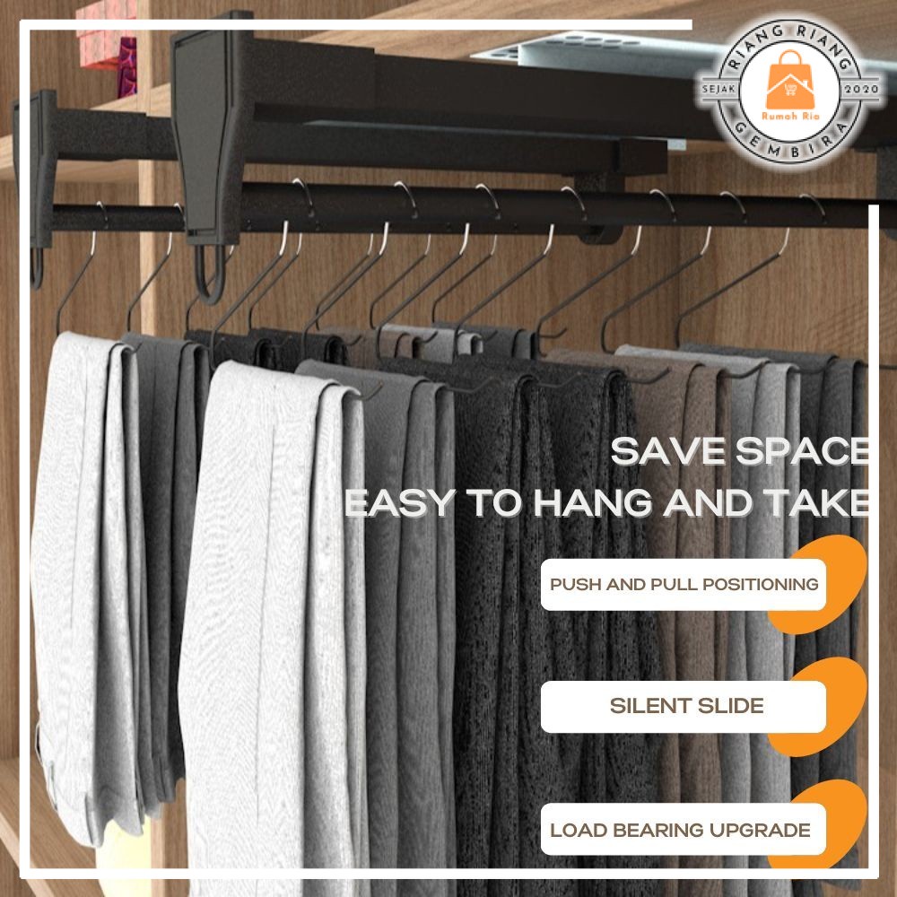 Telescopic Pants Hanger Sliding Hanger Pull Out Pants Hanger Cloth ...