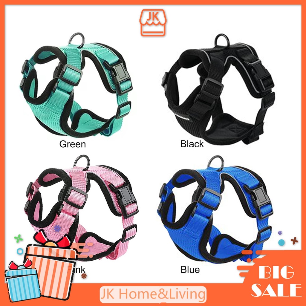 Reflective Pet Harnesses with Traction Rope Adjustable Walking Dog ...