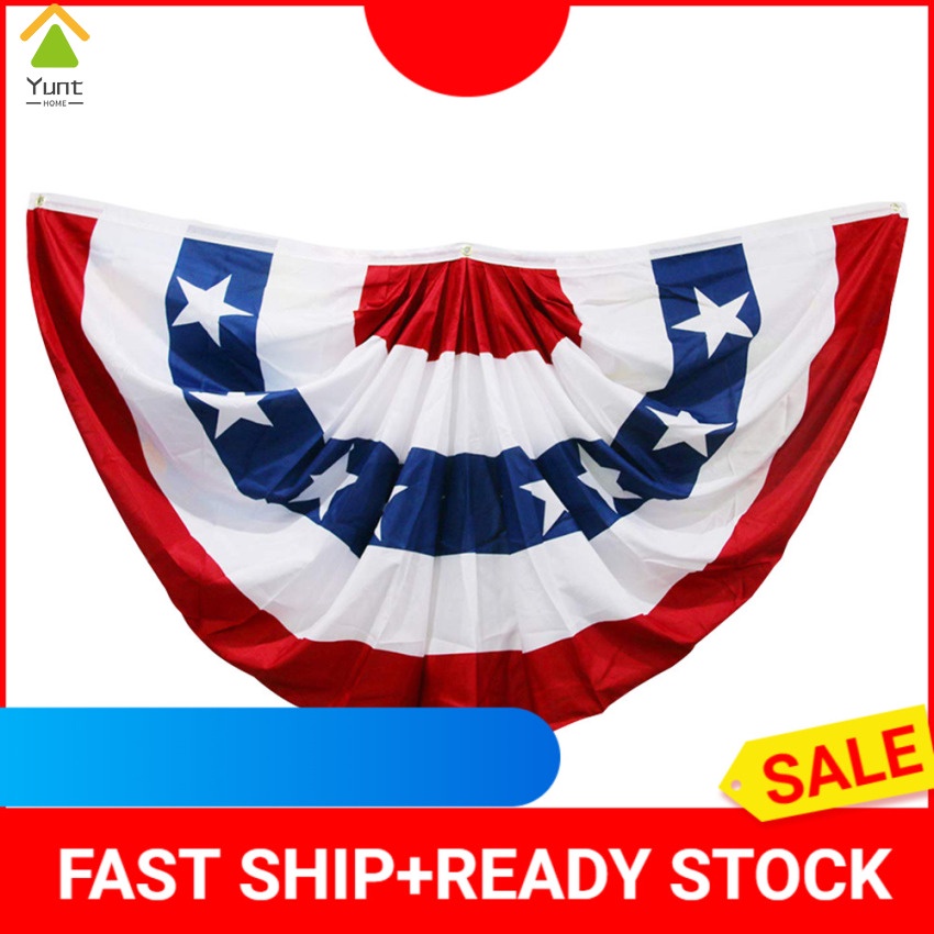 American Flag Fan Bunting 3x6 Feet Outdoor US Flag Decor Bunting Flag ...