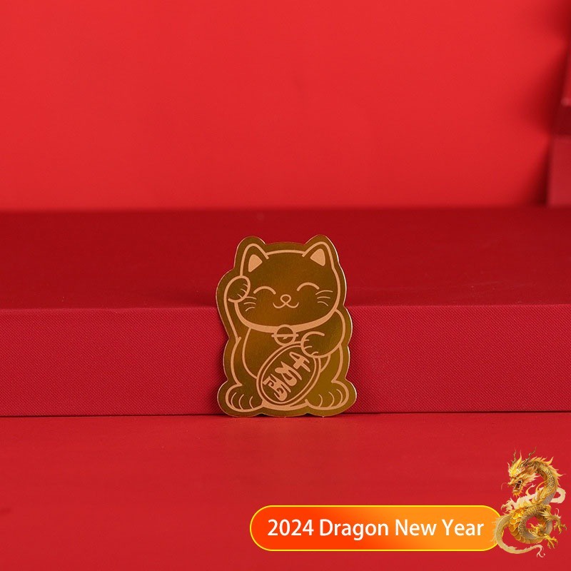 2024 Lucky Cat Ampao New Year Dragon Gold Foil Red Envelope Gold Foil ...