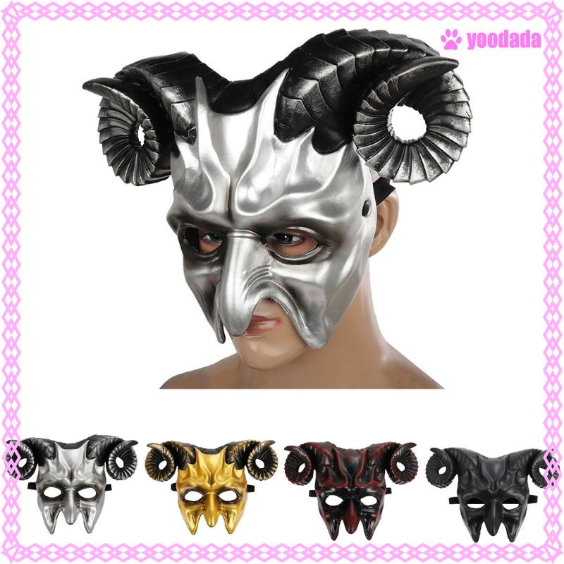 Yoo Horror Devil 3D Ox Horn Halloween Funny Half Face Carnivals Party ...