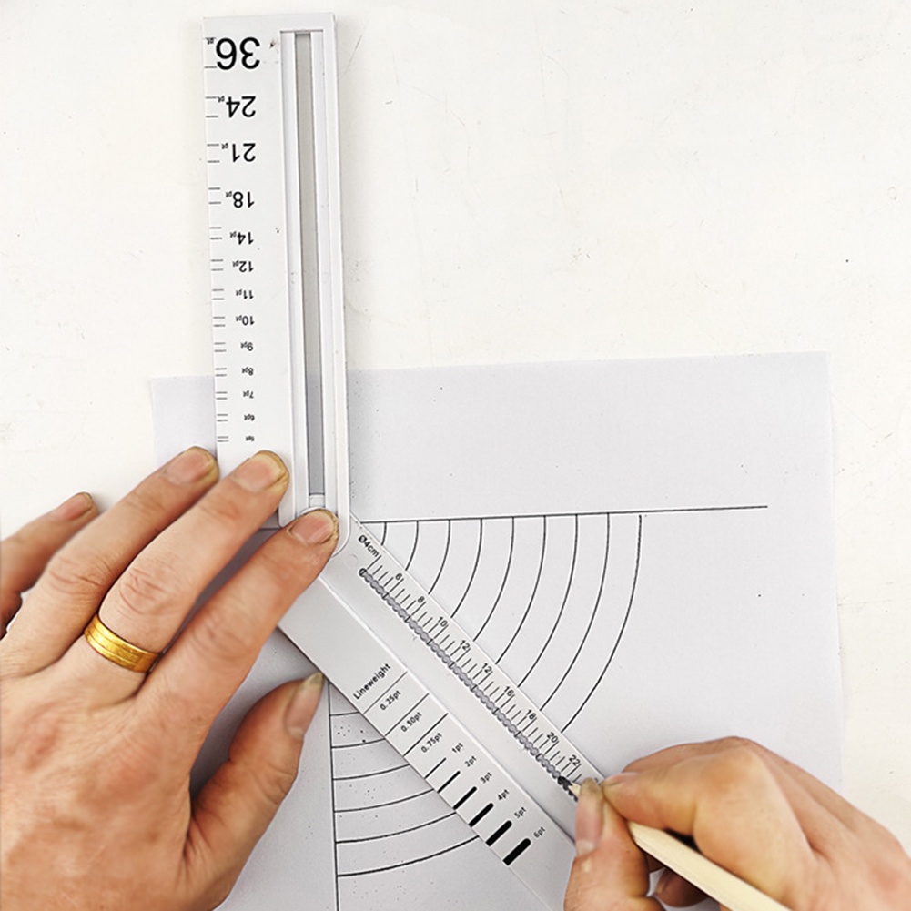 ♈Ready Stock♈Multifunctional Folding Geometric Drawing Ruler Line ...