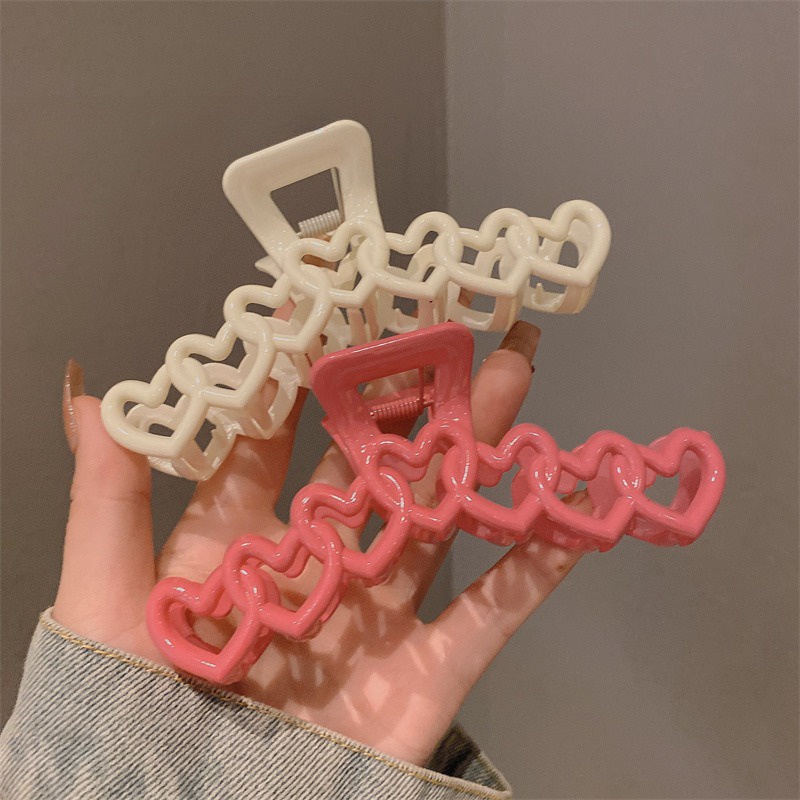 Ready Stock Sweet Girls INS Candy Color Gentle Acrylic 7 Hearts Hairpin ...