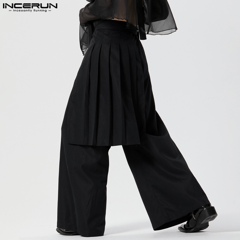 INCERUN Men's Pleated Solid Pants | Shopee Philippines