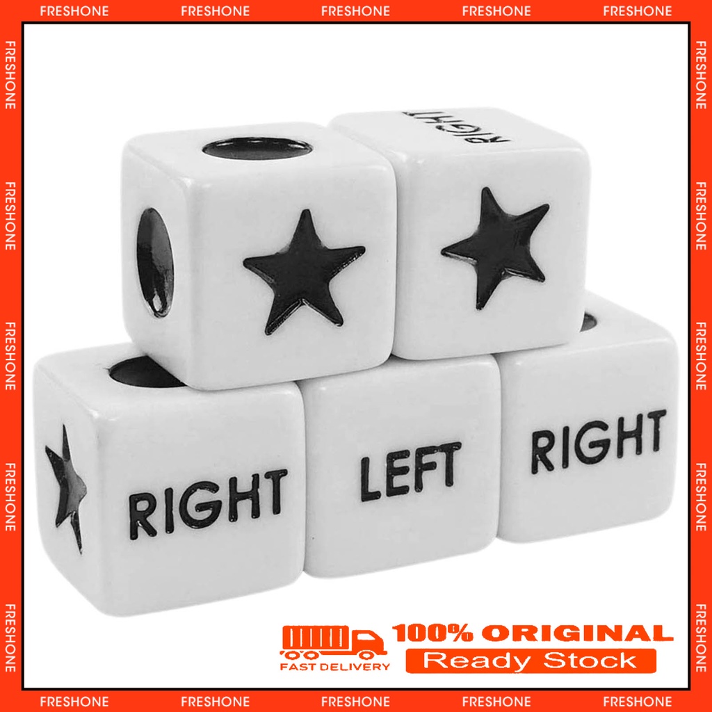 COD 5Pcs Left Right Center Dice Six Sided 16mm Standard Size Acrylic ...
