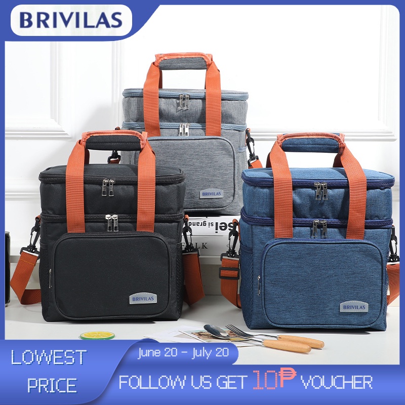 BRIVILAS Double Layer Thickened Bag Portable Lunch Bag Insulation Bag ...
