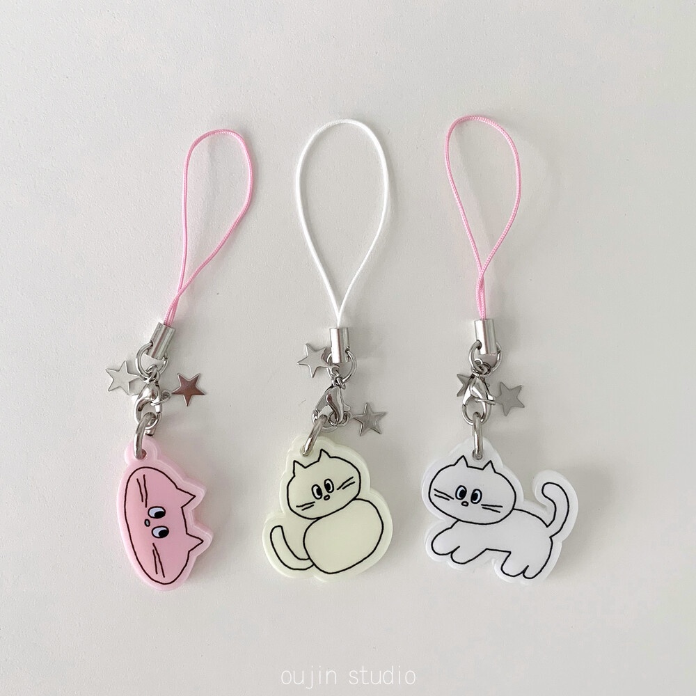 Oddonoff Korea ins Line Cat Cat Keychain Earphone Mobile Phone Pendant ...