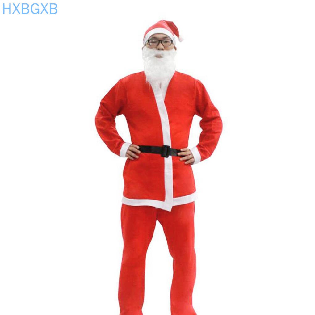 Christmas Costume For Adult Red Santa Claus Cosplay Fancy Dressup ...