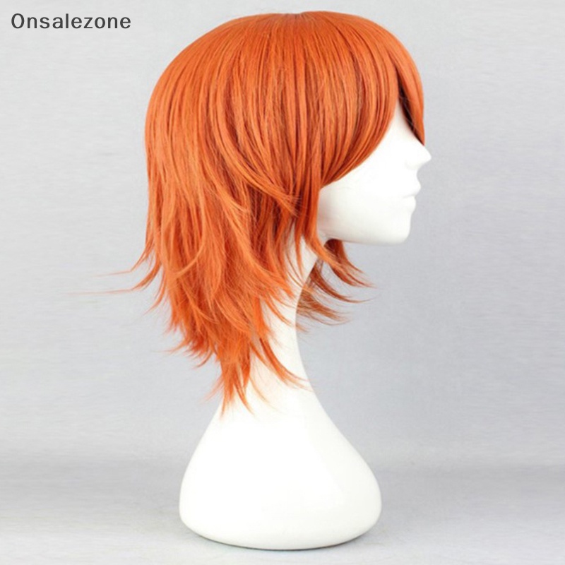 Onph One Piece Nami Cosplay Wig Synthetic Short Wig Orange Haircuts