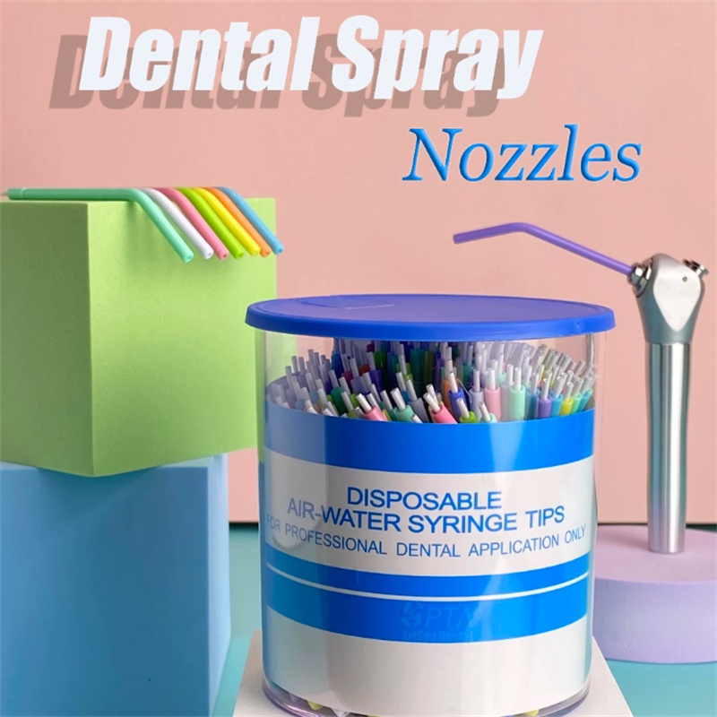 250Pcs/bottle Dental Disposable Spray Nozzles Tips Dental 3-Way Air ...