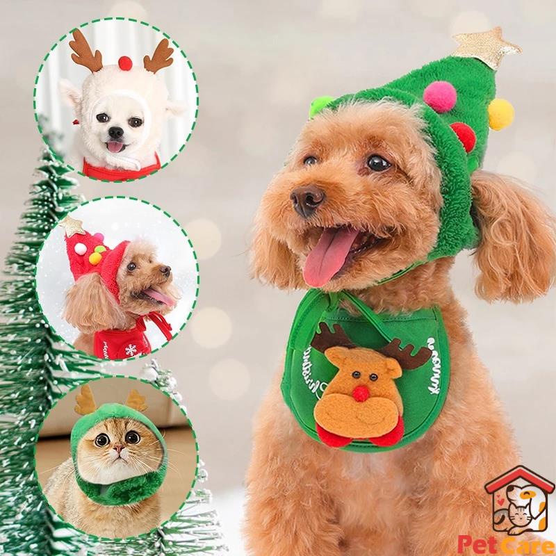 Christmas Pet Dog Cat Santa Hat Small Puppy Xmas Holiday Costume ...