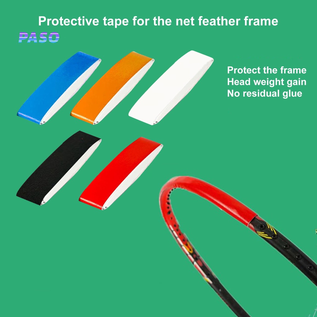 PSO-Self Adhesive Tennis Badminton Racket Head Edge Protector Tape Faux ...