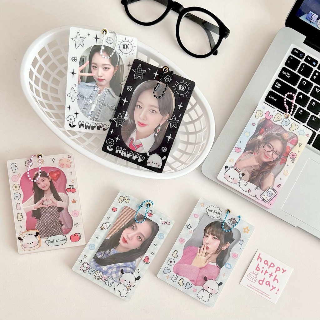 Cute Puppy Magnetic Three Inch Acrylic Card Holder Card Tile Desktop ...
