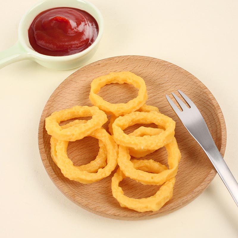 10 pcs/pack Fake Fried Squid Ring Food Models Artificial PVC Calamari ...