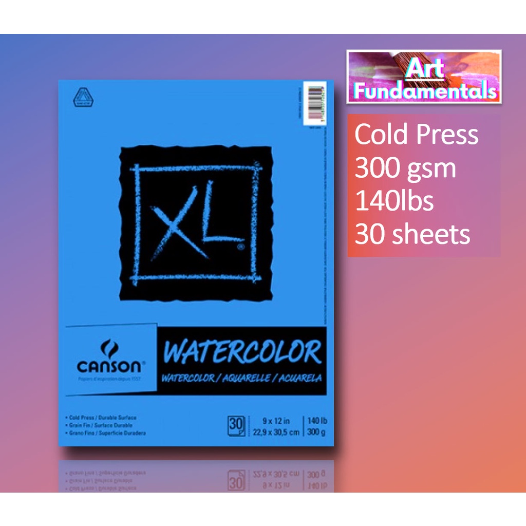 Canson XL Watercolor Paper, 9x12" and 11x15", 30 Sheets | Shopee ...