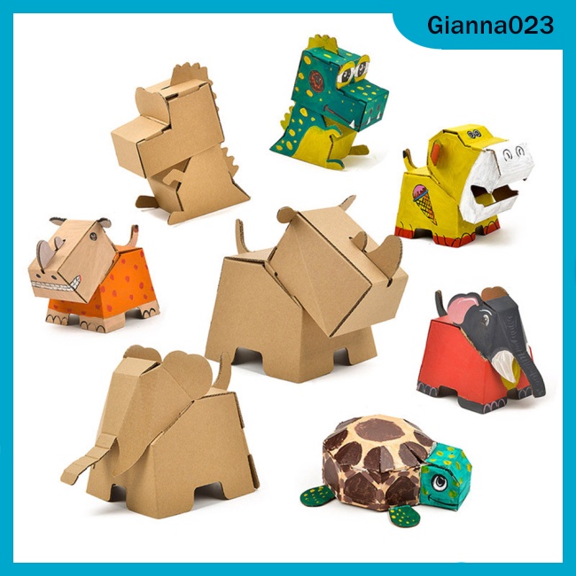 Ready Stock Paper Kindergarten Diy Cardboard Folding Toys Car Airplane ...