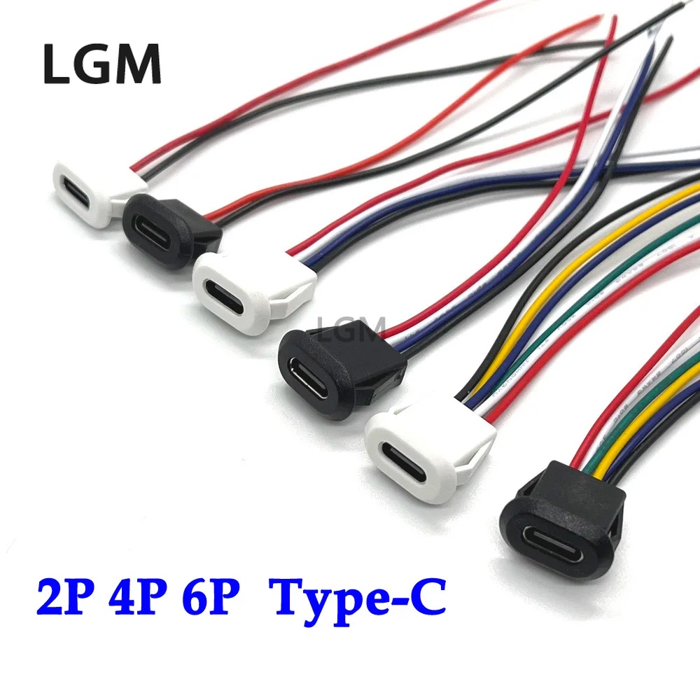1PC 4Pin 6Pin USB Type C Connector for Auto Automobile Waterproof USB ...