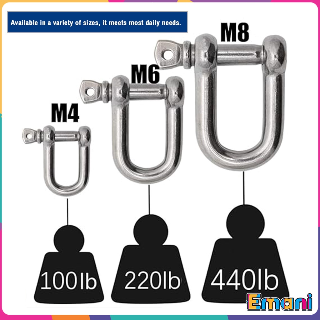 D-Type/U-Shaped Shackle Buckle D Ring Lock Bow Shackle Wire Rope ...