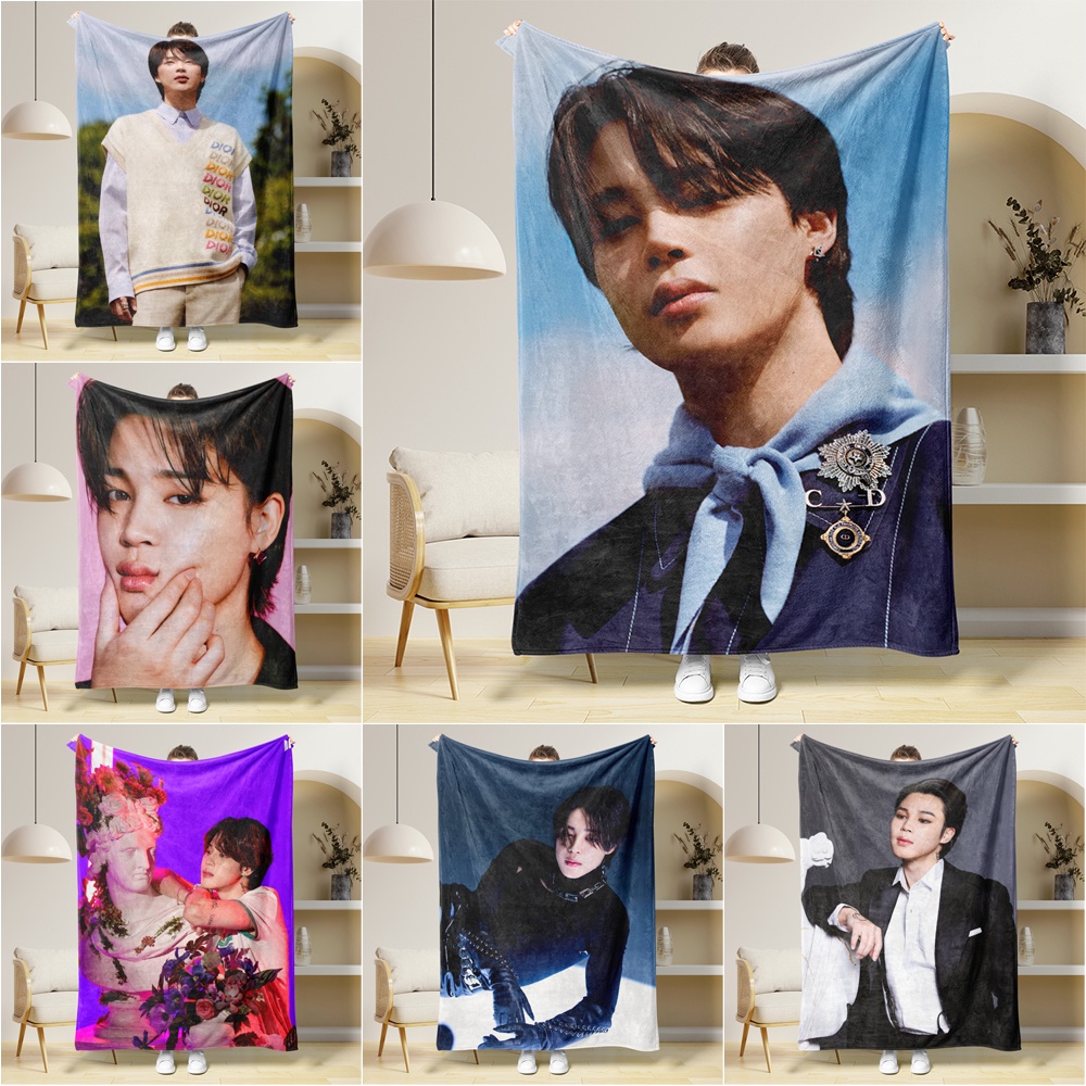 BTS Jimin Flannel Blanket One Side Printing Park Ji Min Flannel Blanket ...