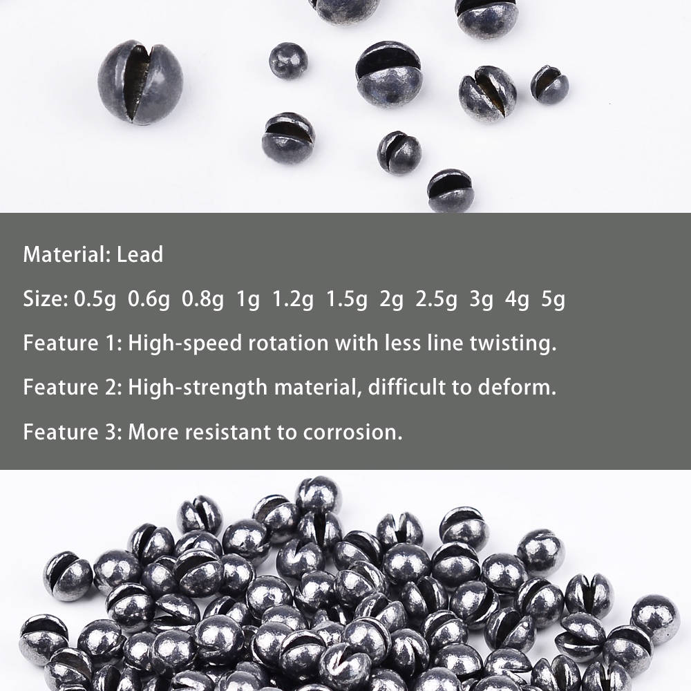 PROBEROS 50pcs/lot Open Round Fishing Sinker 0.5g-2.5g Lead Raft ...