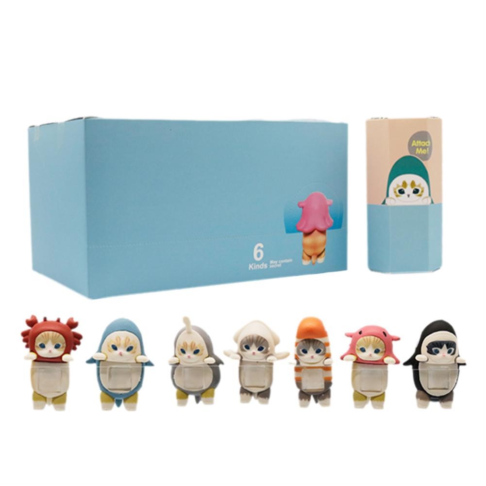 Cat Figure Toy Cute Shark Cat Doll Blind Box Cross-dressing Cat Toy ...