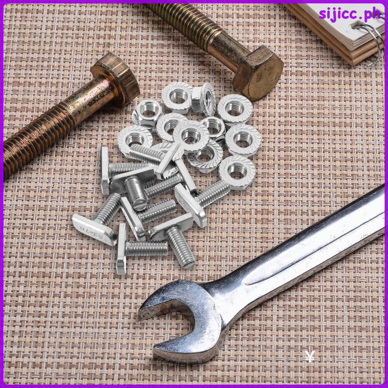 20 Sets Stainless Steel Nut And Bolt Set Nut T Slot Bolts Locking Screw ...
