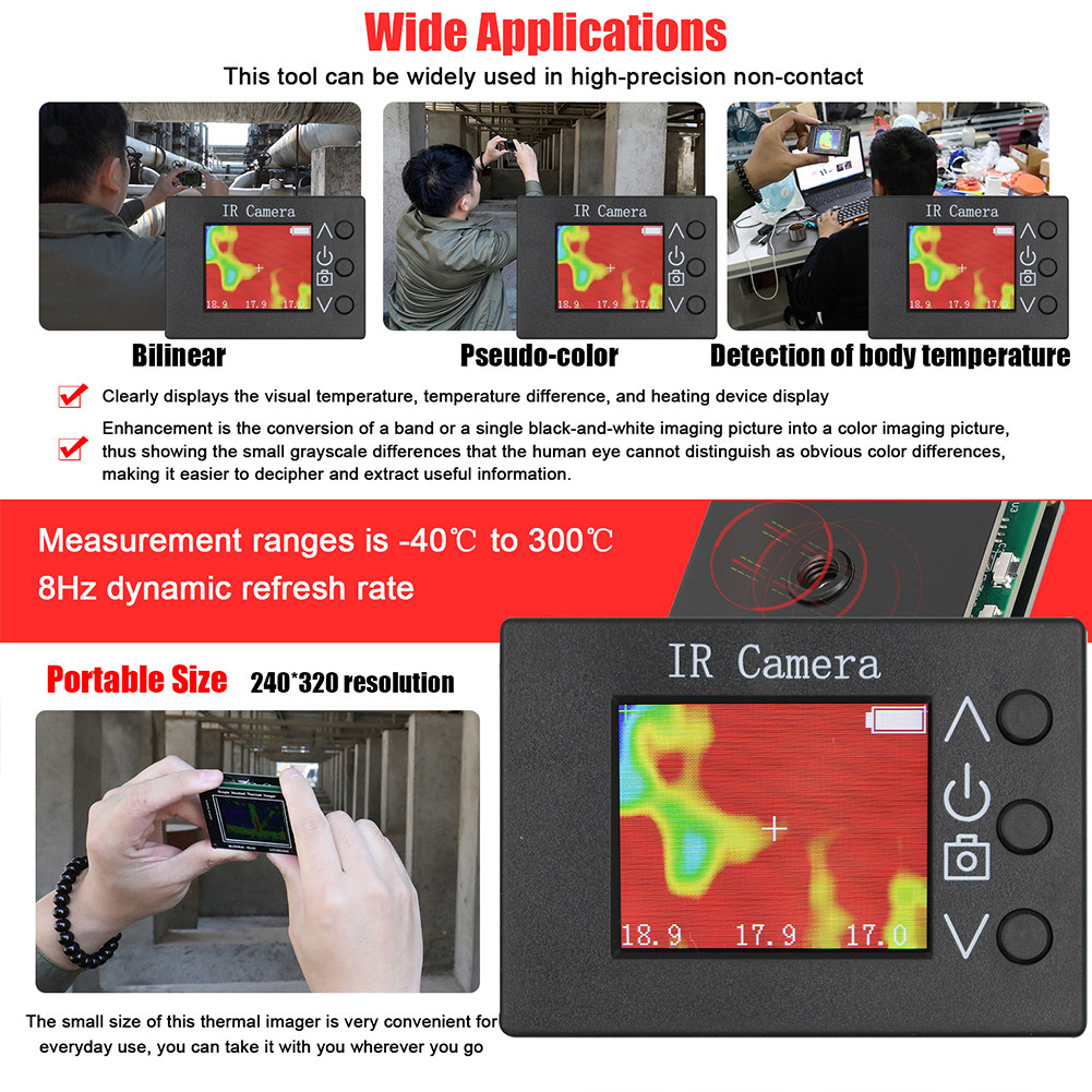1.8 Inch 160x128 IR Resolution LCD Display Infrared Thermal Imager ...