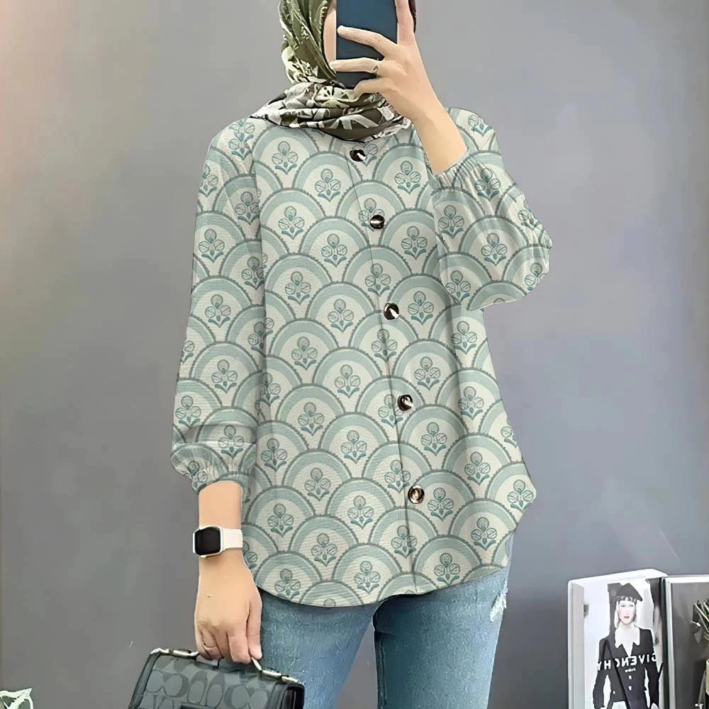 2024 Baju Muslimah Blouse Style Vintage Muslimah T Shirt Daily Muslimah ...