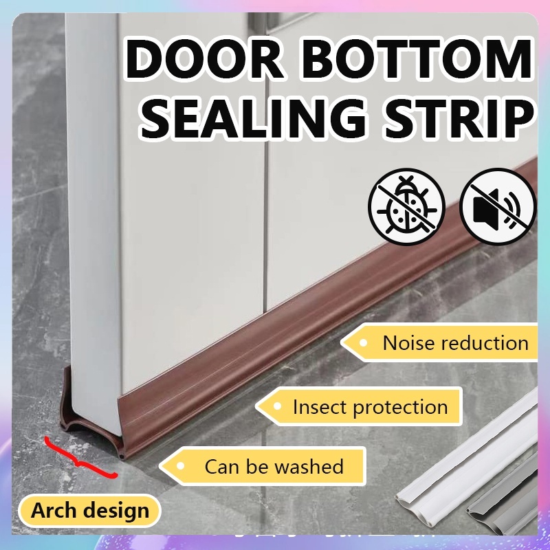 Door Bottom Sealing Strip Sound Proof Stopper Insulated Gap Rubber Seal ...