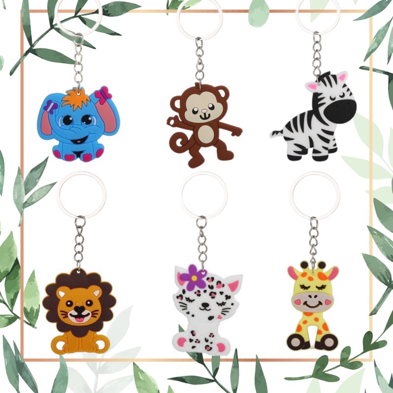 12pcs jungle safari theme keychain elephant give aways toys souvenirs ...