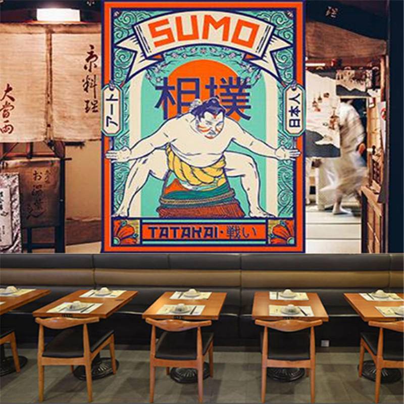 Custom Japanese sumo wrestling Pattern Mural Wallpaper For Japanese ...