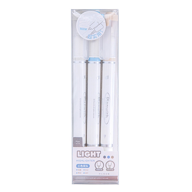 Double headed fluorescent pen, bright color key marking, basic double ...