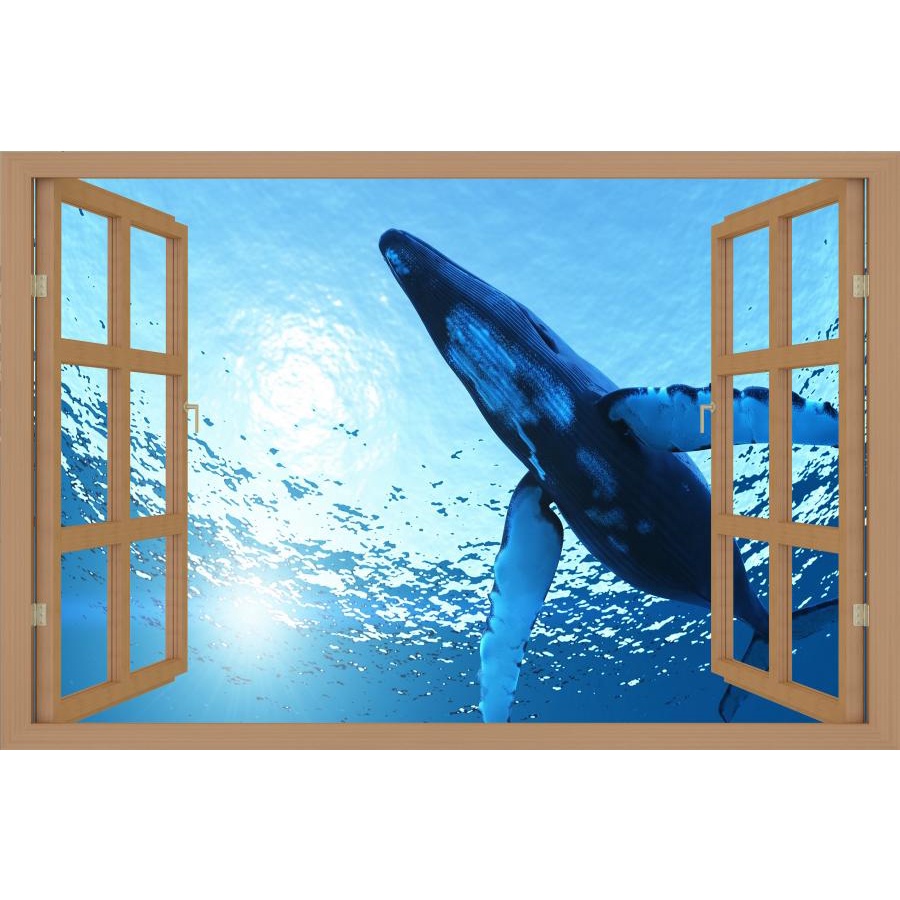 Sea 3D Window View Sticker Wall Art Vinyl Decal Summer Beach Landscape ...