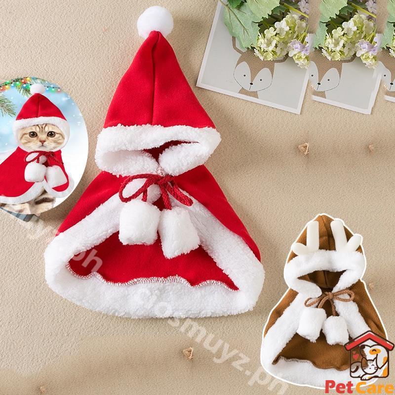 Christmas Pet Cloak Hat Suit Cat Holiday Costume | Shopee Philippines