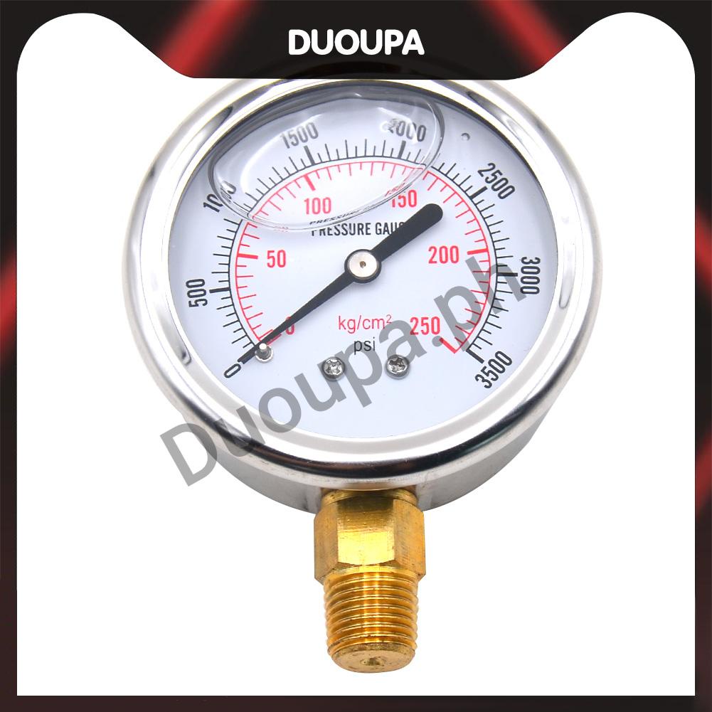 Hydraulic Fluid Pressure Gauge Tester Meter 0-3500PSI US Thread Dial ...