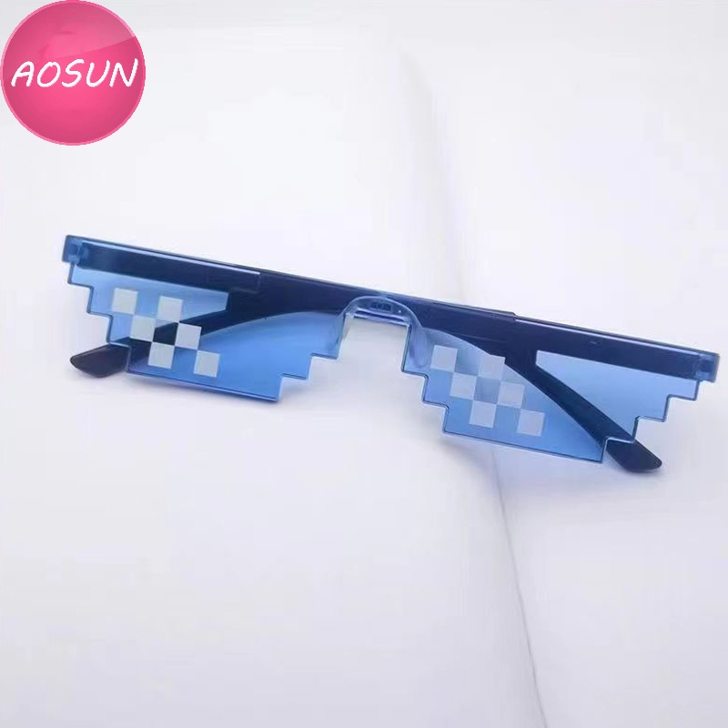 Aosun New Design Funny Mosaic Sunglasses Thug Life Sun Glasses Pixel