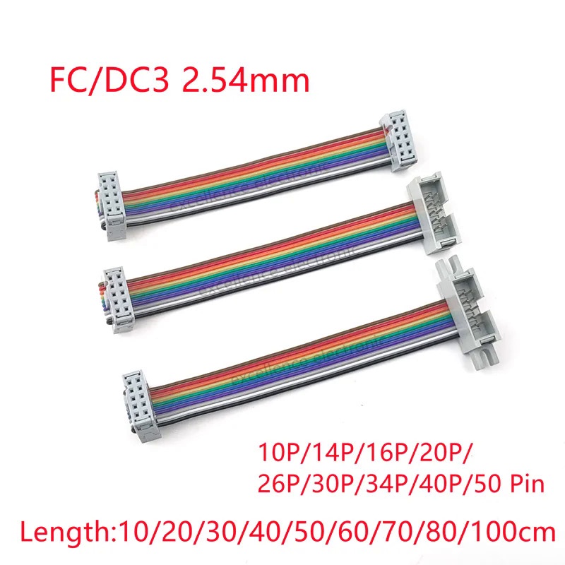 FC to DC3 2.54MM Pitch IDC Color Flat Cable LED Screen Connection JTAG ...