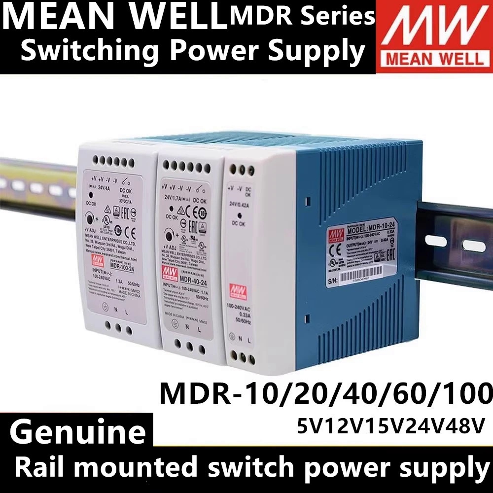 MEAN WELL MDR-10 20 40 60 100 - 5 12 15 24 48 Meanwell MDR -10 -20 -40 -60 -100 W 5 12 15 24 48 ...